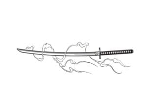 Katana Drawing – How to Draw a Katana sword step-by-step.