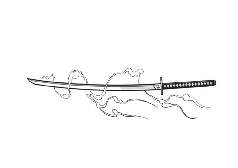 Katana Drawing – How to Draw a Katana sword step-by-step.